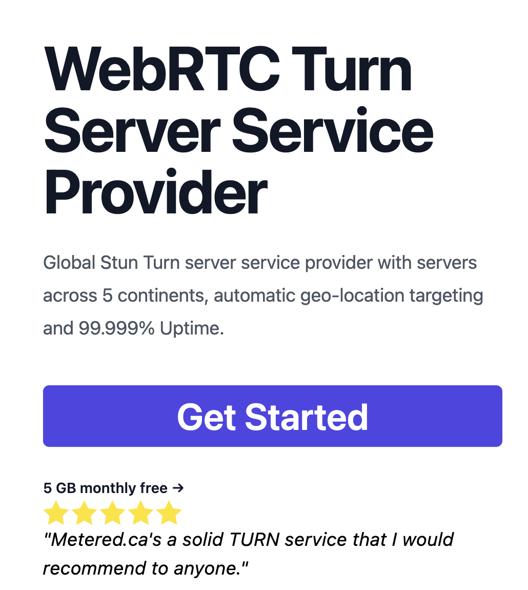 WebRTC python server: STUN/TURN servers for your python app