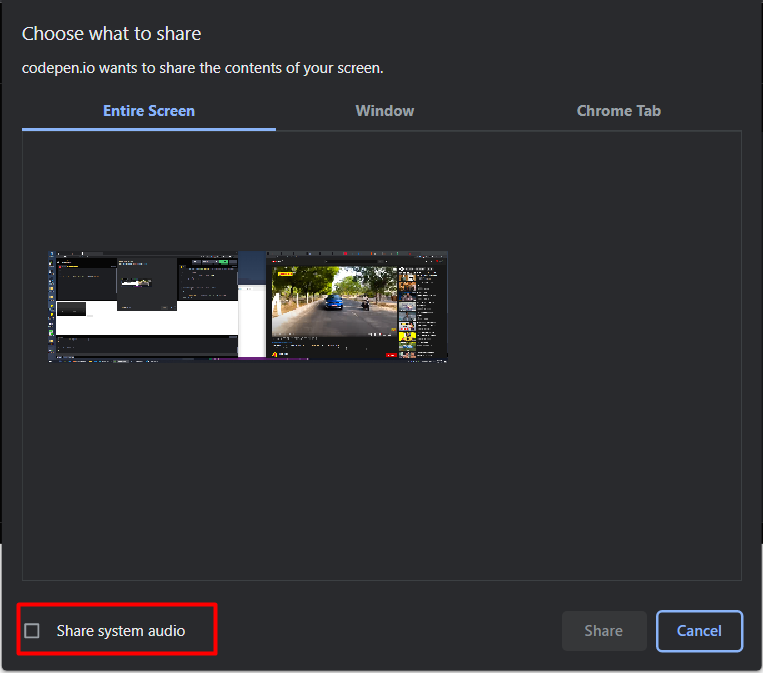 WebRTC Screen Sharing with Javascript