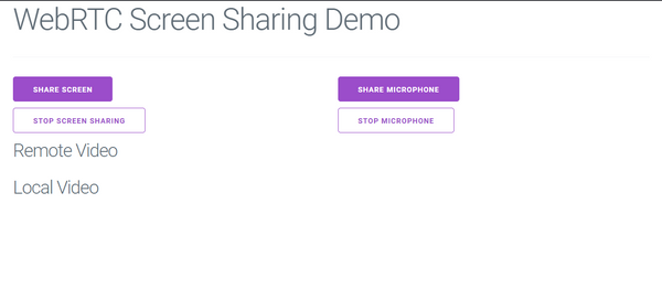WebRTC Screen Sharing with Javascript